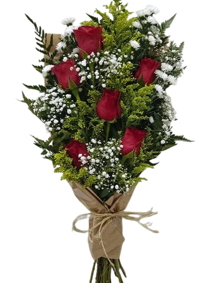 Elegante Buquê Leque de Rosas Vermelhas com Kraft Romântico ...